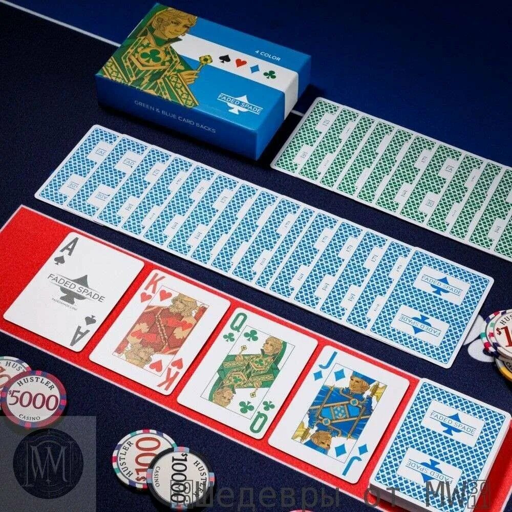 Покер Пластиковые игральные карты Hustler Poker "Texas Holdem" техасский холдем Четыре цвета