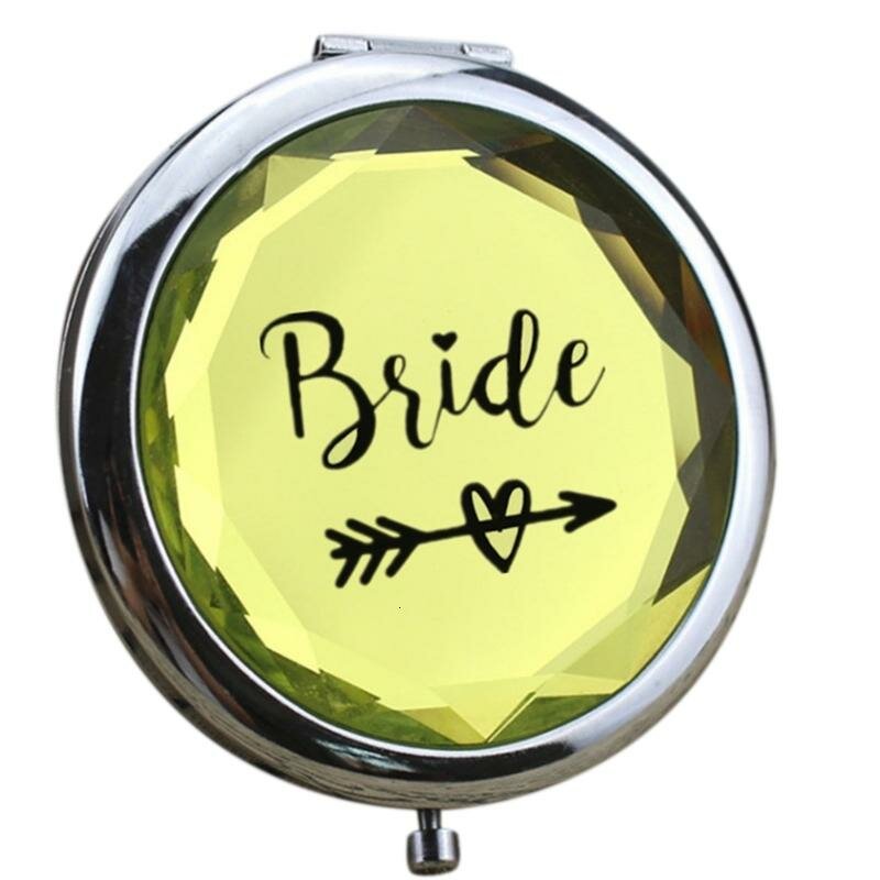 Круглое косметическое зеркало для невесты, желтая невеста