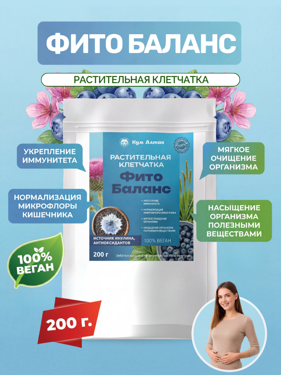 Растительная клетчатка "Баланс": для пищеварения и очищения организма