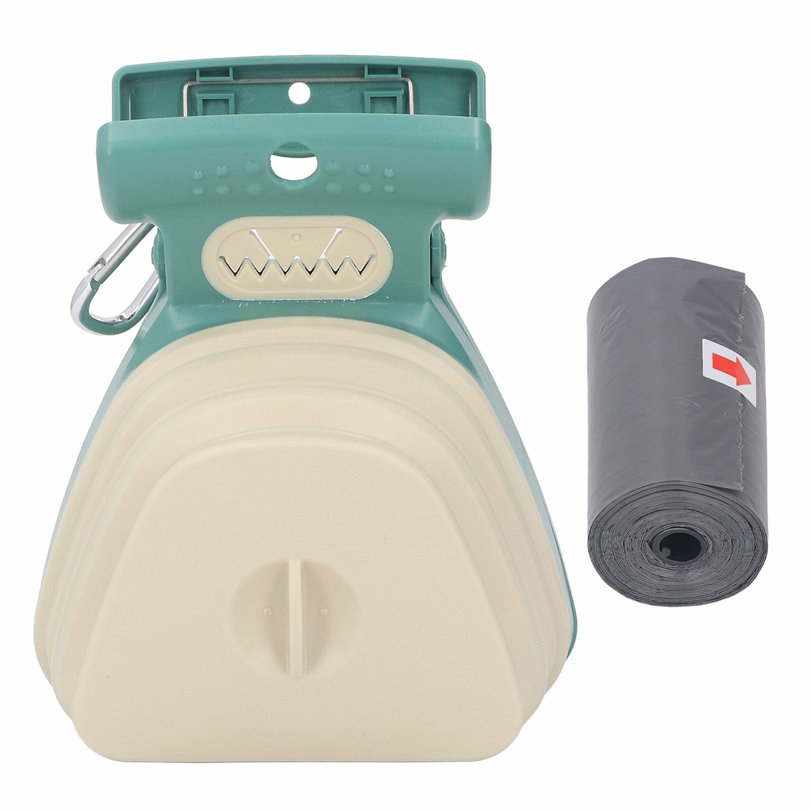 Совок для уборки за собакой, портативный, ручной, с пакетом, горчично-зеленый