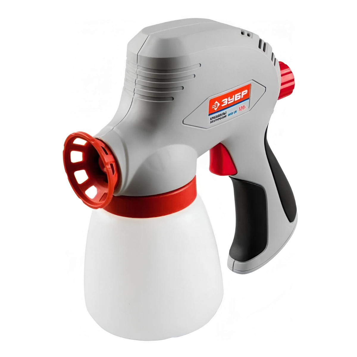 Краскопульт Зубр ЗКПЭ-120 серый/красный, мощность 120Вт, расход 300 мл/мин