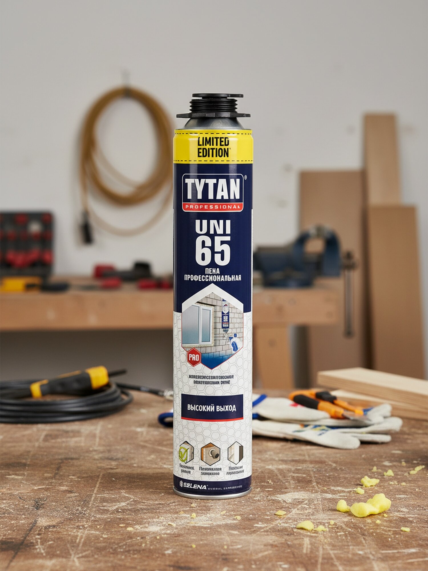 Профессиональная монтажная пена Tytan Uni Limited Edition летняя под пистолет 750 мл выход 65 л белая 63975