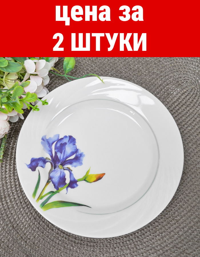 Комплект 2 шт, Тарелка 200мм мелкая форма Голубка Ирис