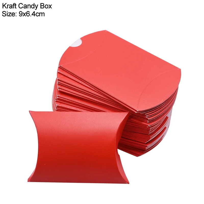 Красные картонные коробочки для конфет 9x6.4 см, 30 шт.