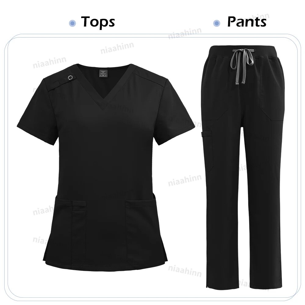 Niaahinn медицинские халаты для кормящих женщин Черный, М, 42020-Black