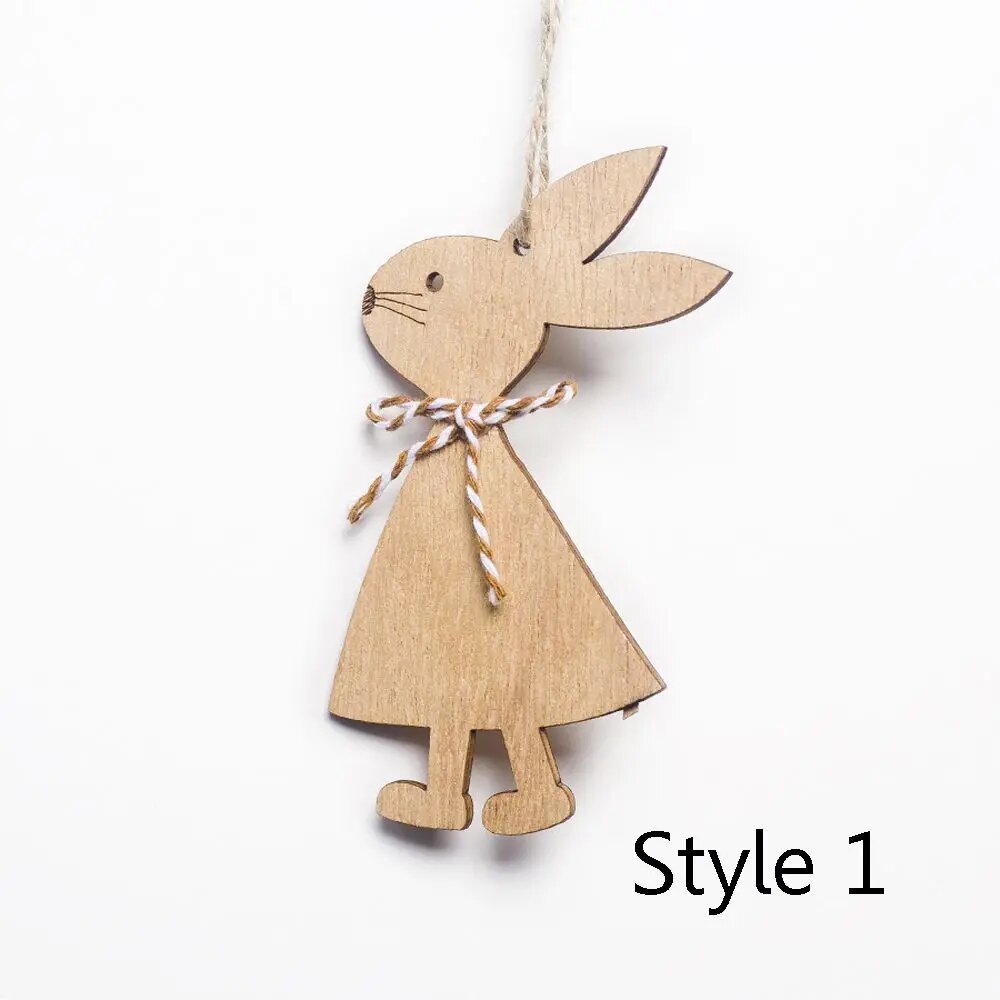 Деревянные пасхальные кролики 3 шт 3PCS Style 1
