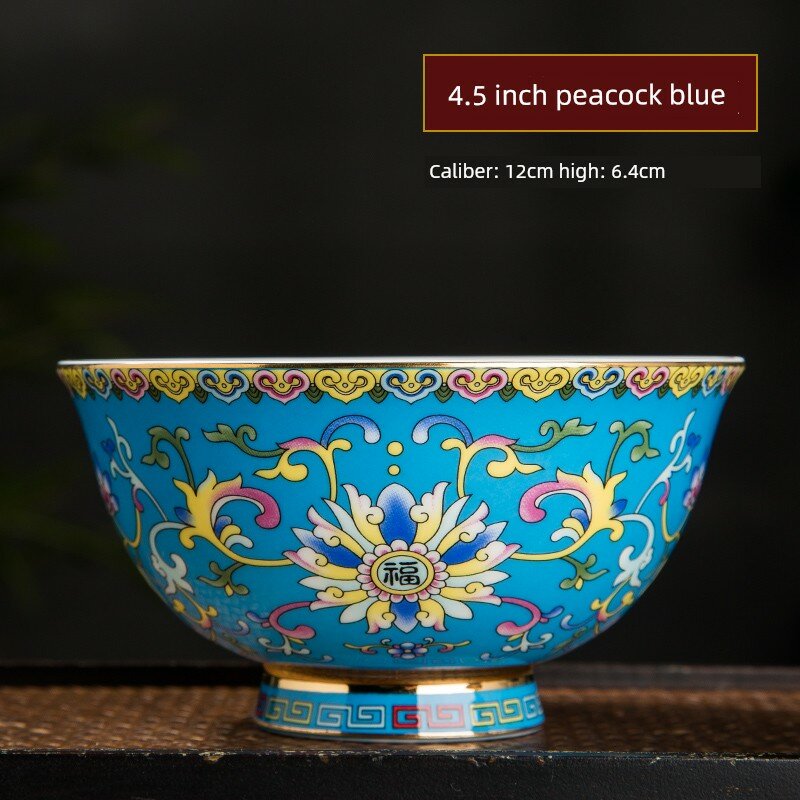 Керамическая миска из костяного фарфора в китайском стиле с золотым ободком, большая, для супа и риса, с защитой от