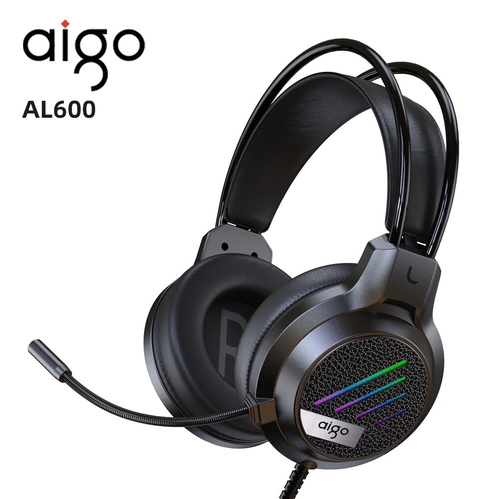 Игровая гарнитура Aigo AL600 с проводным подключением, RGB-подсветкой, виртуальным 7.1-канальным звуком