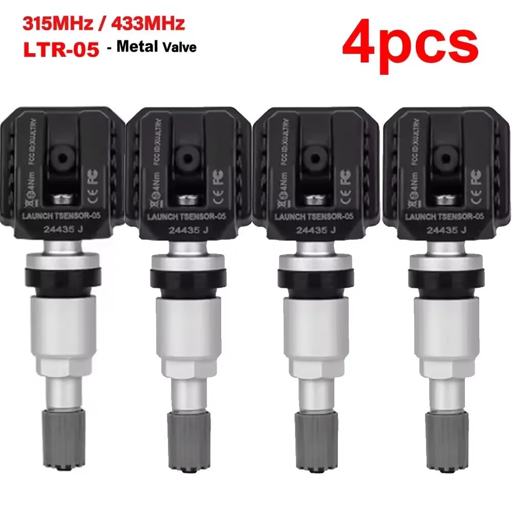 RF-датчик для Launch LTR05 TPMS, 315/433 МГц, 2-в-1, датчик давления в шинах для 5011 V2 4 Pcs Metal