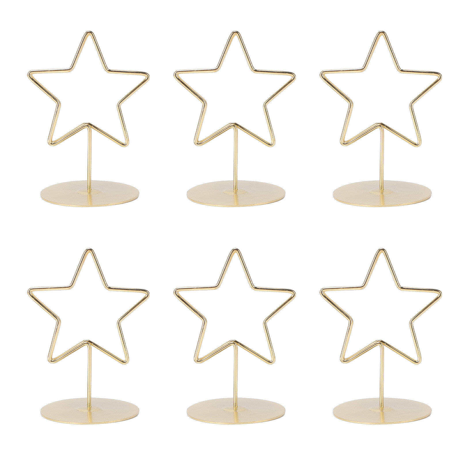 6 шт. держателей для номеров столов в форме звезды, металлические подставки для карточек с именами гостей, зажимы для заметок и фотографий для свадебной вечеринки, ресторана, офиса.