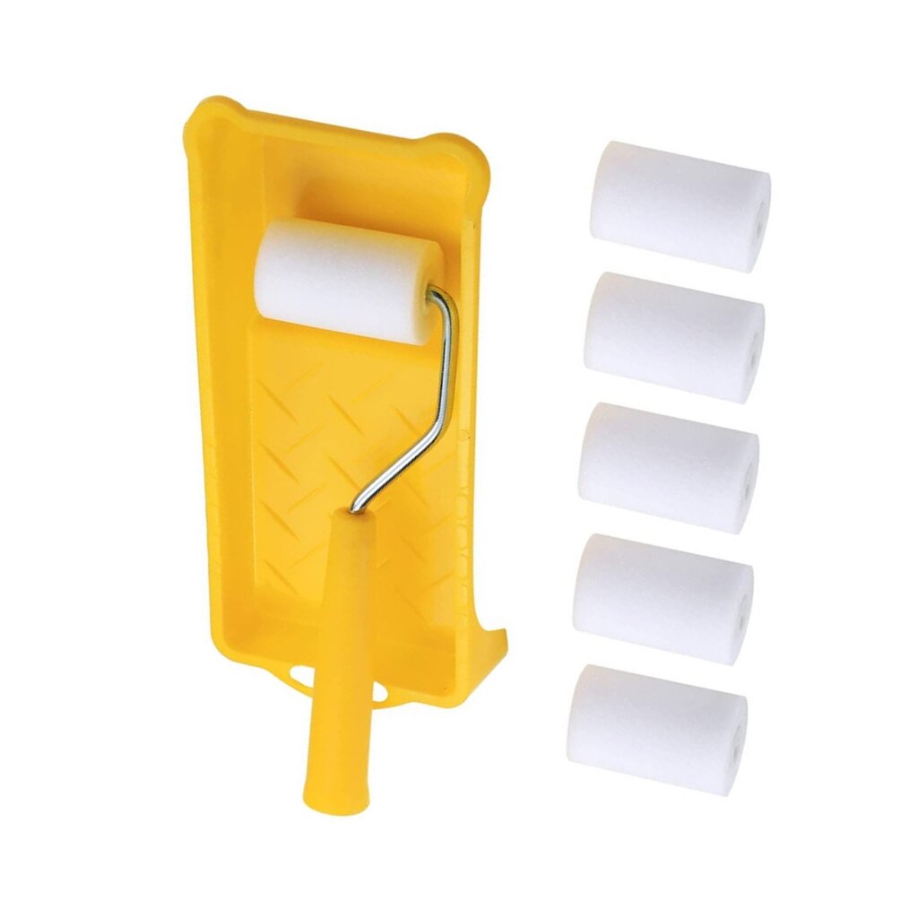 8шт 2-Дюймовый Мини-Набор Малярных Валиков Маленькие Роликовые Кисти Быстрая Смена Дизайна Небольшой Малярный Инструмент для Детальной Работы