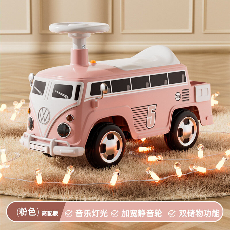 Детский автобус-каталка, машина для младенцев, подарок на первый день рождения, вращающаяся машина для малышей, детский самокат для ходьбы