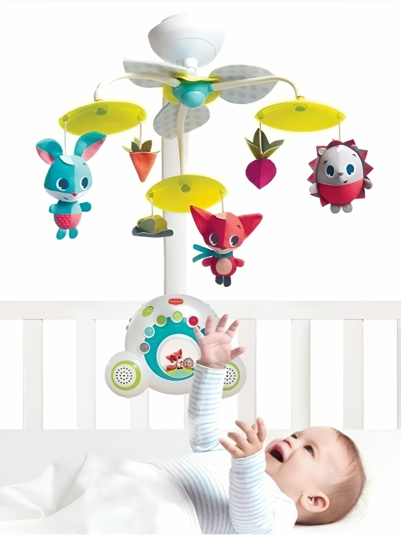 TINY LOVE мобиль бум-бокс Солнечная полянка 3 в 1 с ночником и музыкальной шкатулкой для новорожденных