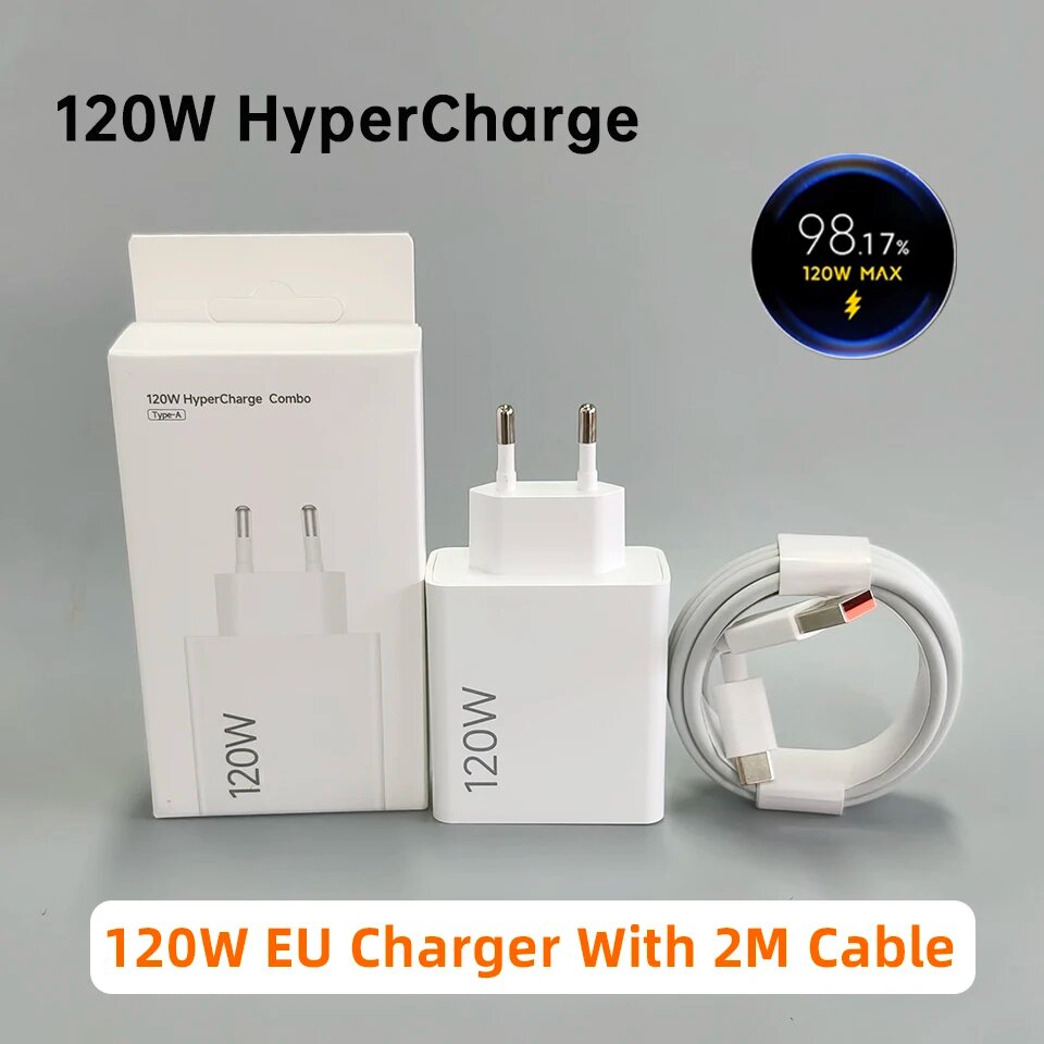 Оригинальное Зарядное Устройство XIAOMI 120W USB-C С Адаптером Hypercharge Turbo 100W И Кабелем Для Mi 17 Pro Max 14 15 Redmi.