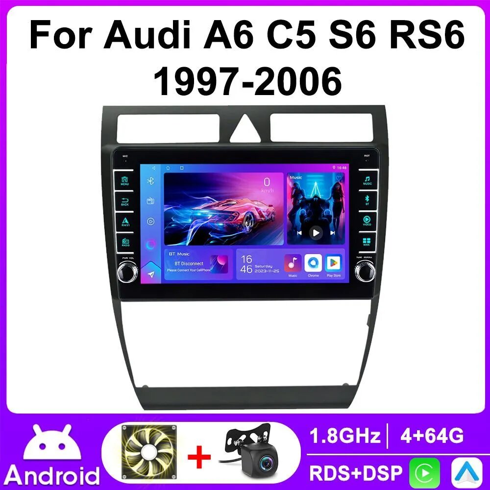 TOYOUSONIC Автомагнитола, диагональ: 9", 2 DIN, 4ГБ/64ГБ