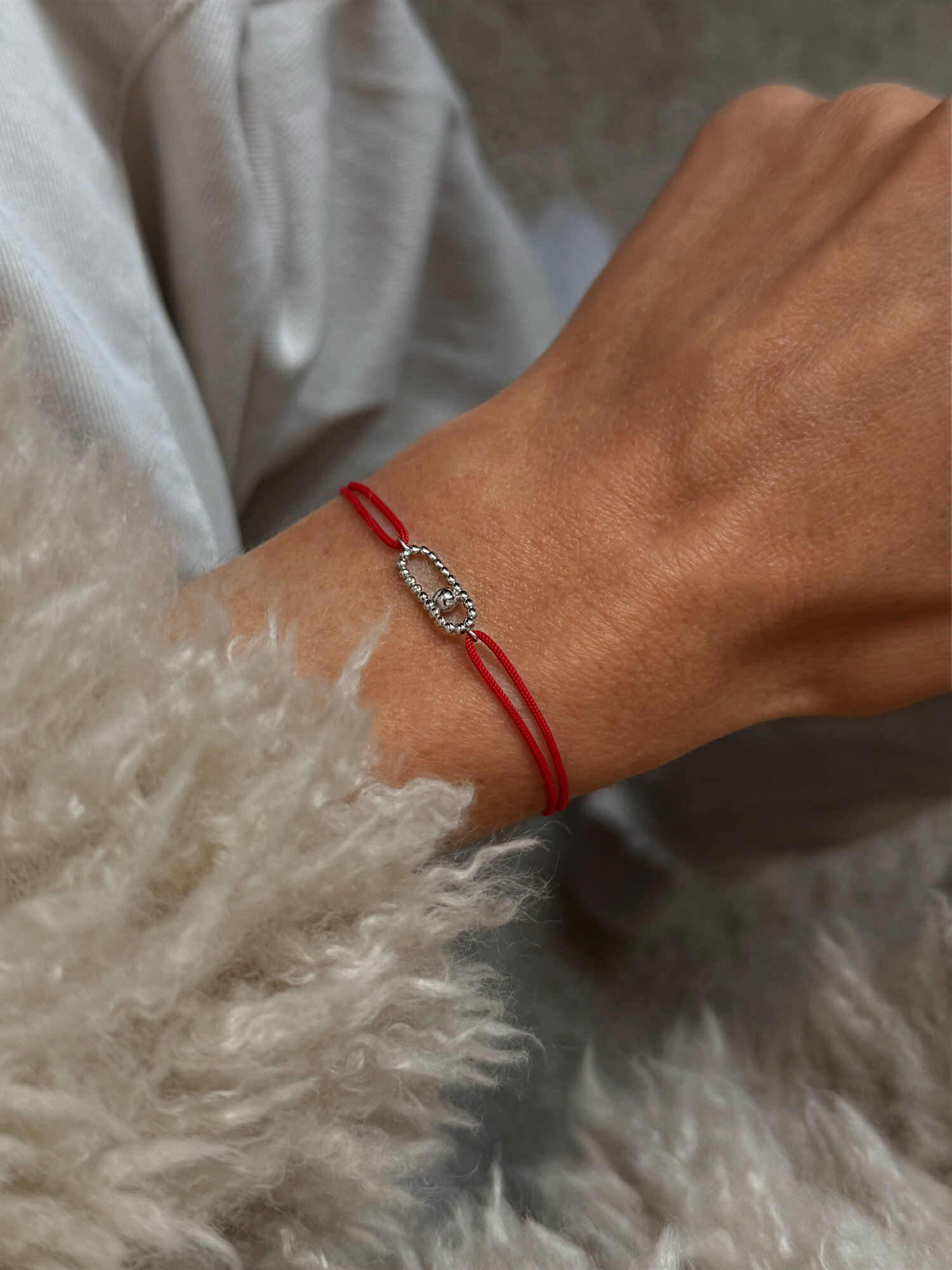 Браслет-нить, серебро, 925 проба, родирование