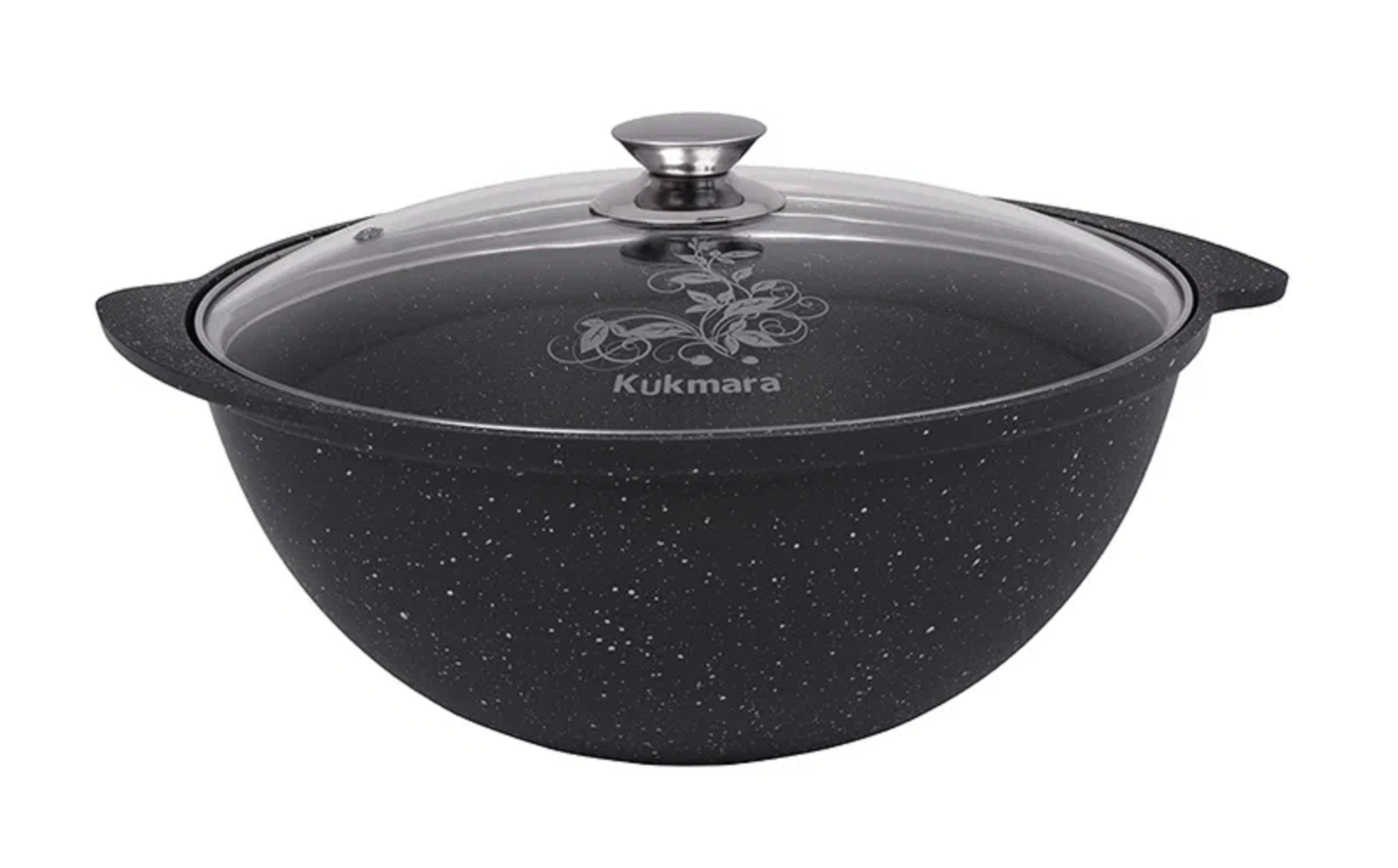 Казан алюминиевый Kukmara кмт37а, темный мрамор, 3.5 л, антипригарное покрытие