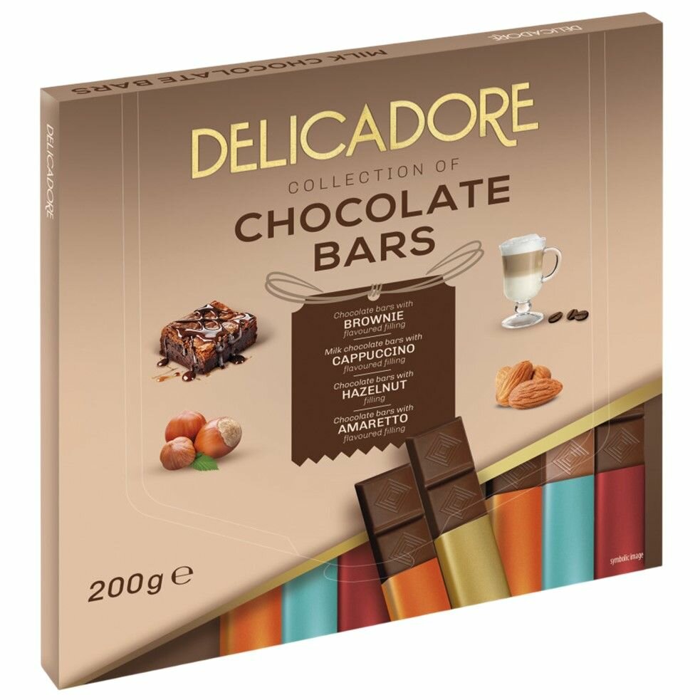Шоколад BARON DELICADORE CHOCOLATE BARS плитки ассорти 200г