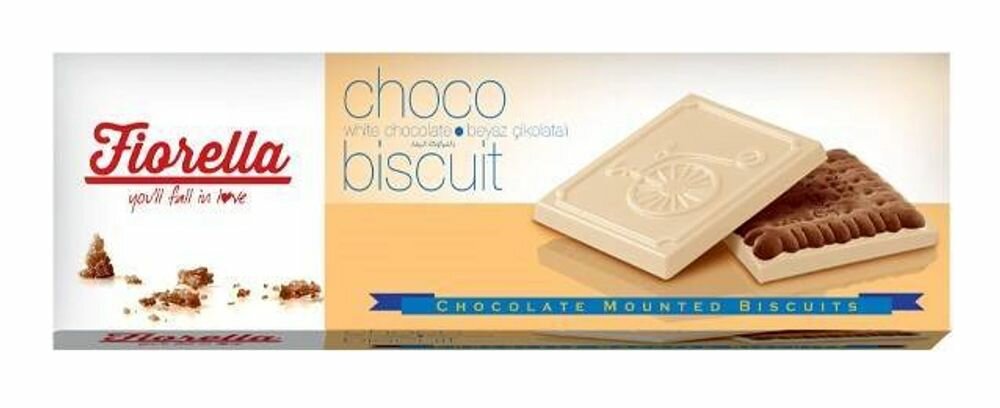 Печенье FIORELLA Chocobiscuit Milk Chocolate с покрытием белого молочного шоколаде 102г