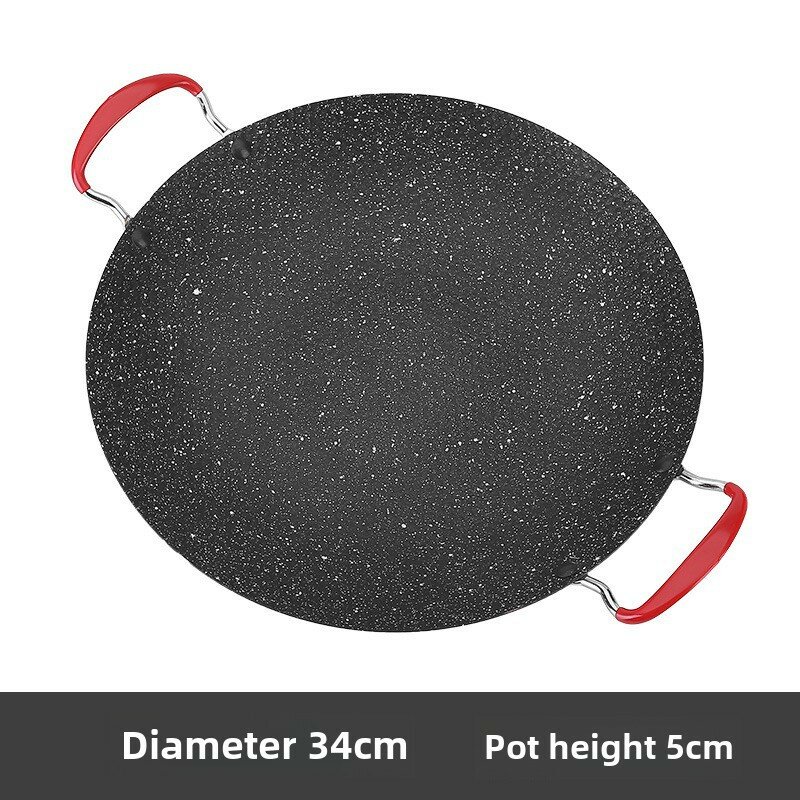 Панель для гриля для отдыха на открытом воздухе Корейский стиль плита для барбекю Картонная плита для барбекю Теппаники гриль кастрюля Домашняя майфаньская каменная сковорода для жарки (посуда для выпечки [средняя 34см] 4-6 человек)