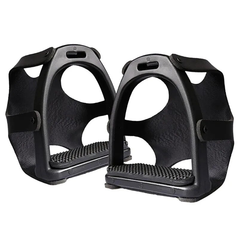 Стремена Для Лошади черные пластиковые для верховой езды размер 16