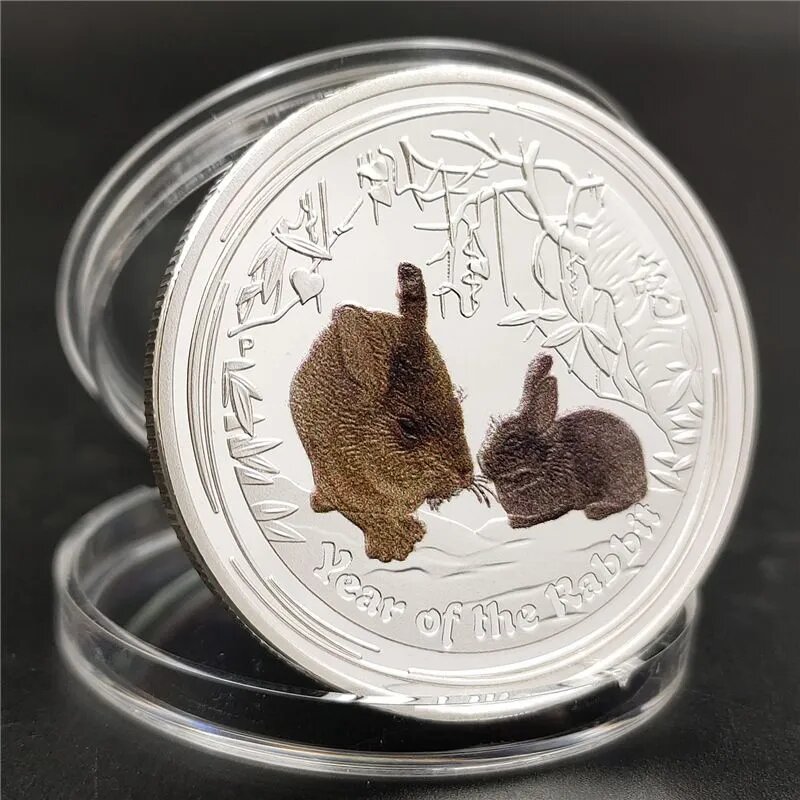 1 австралийская памятная монета года кролика для животных, подходящая для коллекции и мемориала