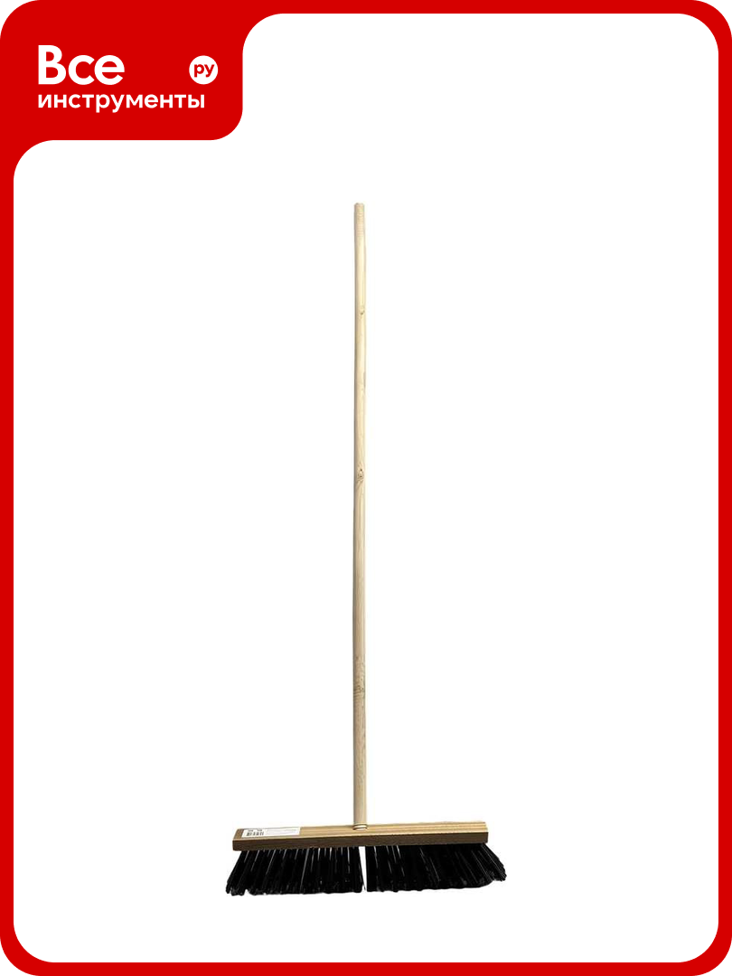 Щетка тротуарная SAMGRUPP 5-ти рядная, 400x60x20 мм, жесткая синтетическая щетина, металлический кронштейн с черенком d-25 мм SAMC-094411400