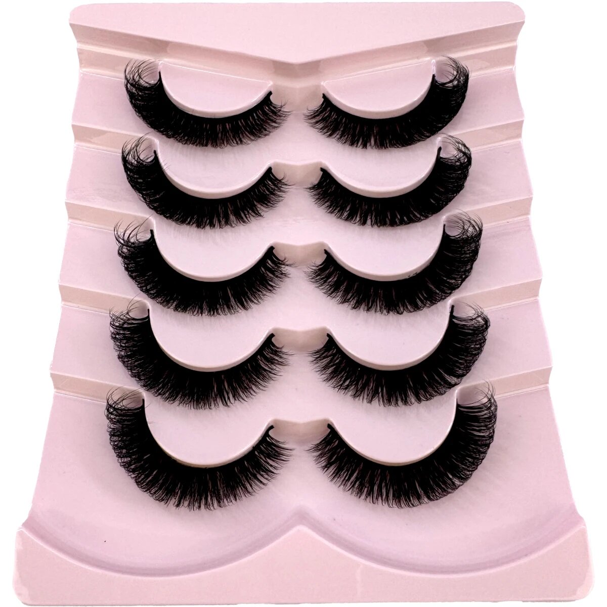 Накладные ресницы AMSDCN 3D Cat Eye 5pairs-HB114