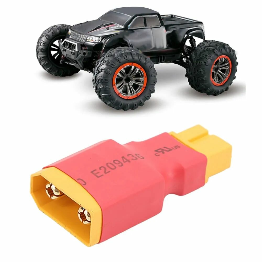 Адаптер Конвертер XT90 Мужской к XT60 Женский Без Провода для Моделей БПЛА с Красной Оболочкой, Изготовленный из Пластика, Резины и Медали, Весом Примерно 12г и Размерами Примерно 44x22x10мм