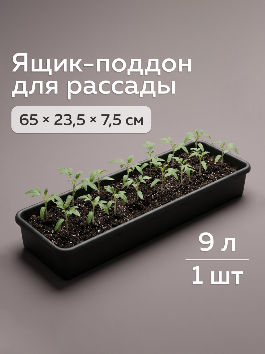 Ящик-поддон для рассады, Альт-Пласт, пластик, чёрный, 9л (1шт)