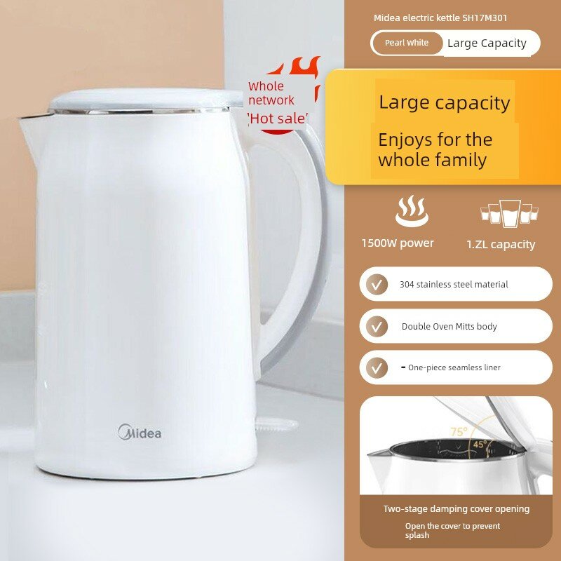 Электрический чайник Midea, умный водонагреватель для дома, новая модель для заваривания чая, из нержавеющей стали, с
