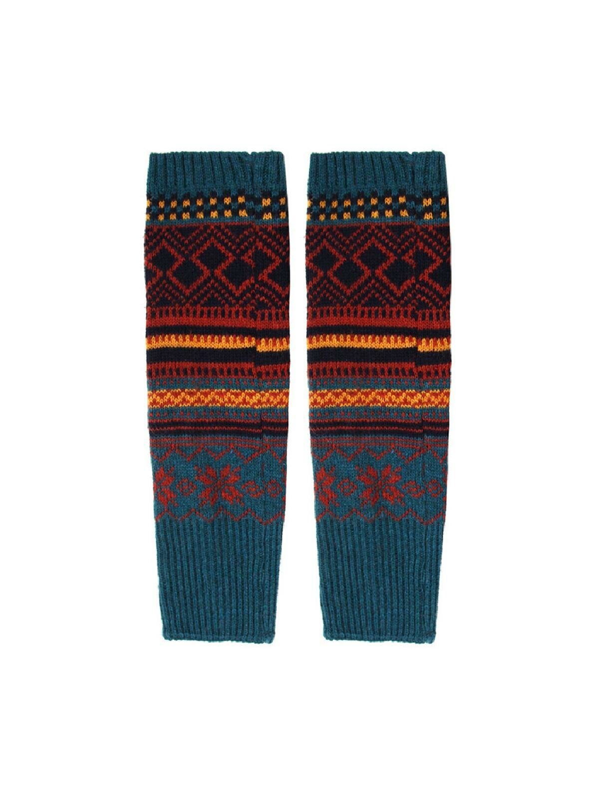 Теплые полосатые чулки до бедра, Синий