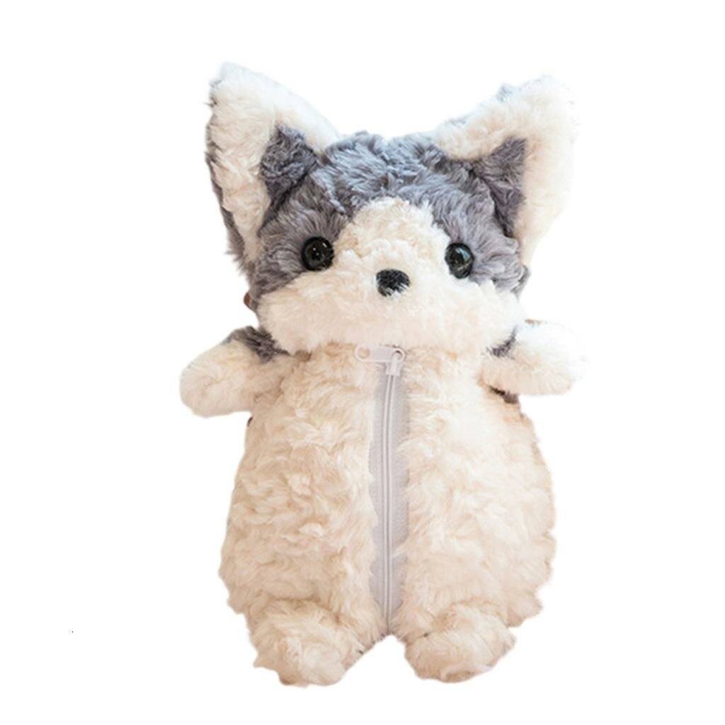 Плюшевый пенал в виде корги, Серый