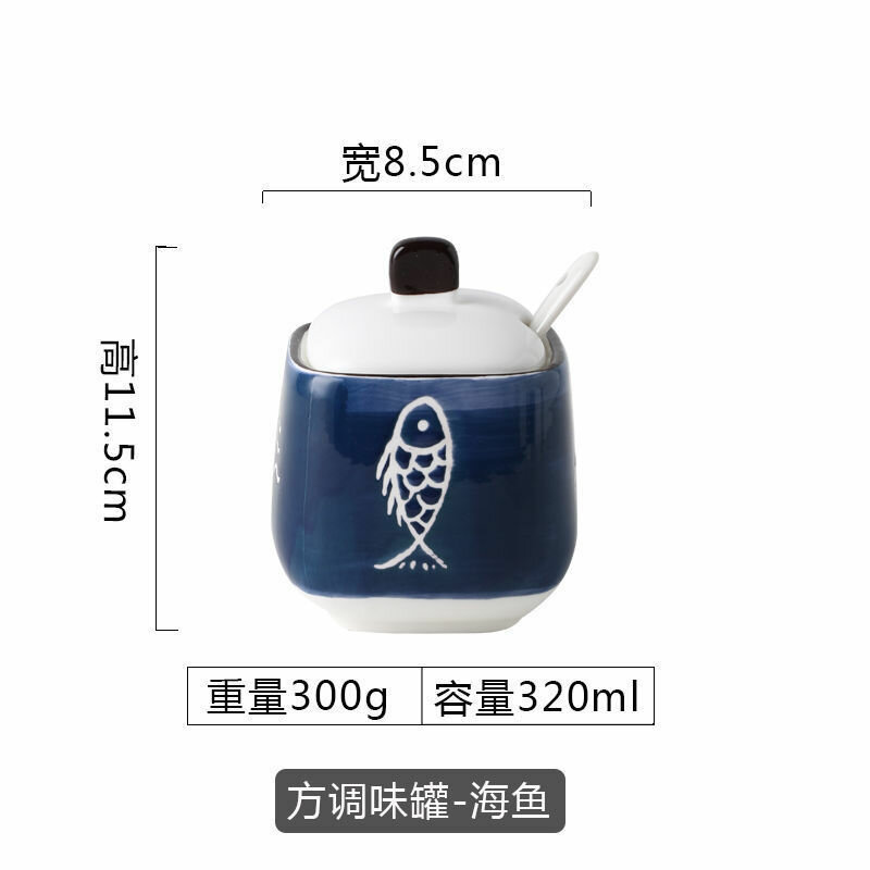 Керамический набор для специй: креативный японский стиль, контейнеры для соли, сахара, глутамата натрия и специй.