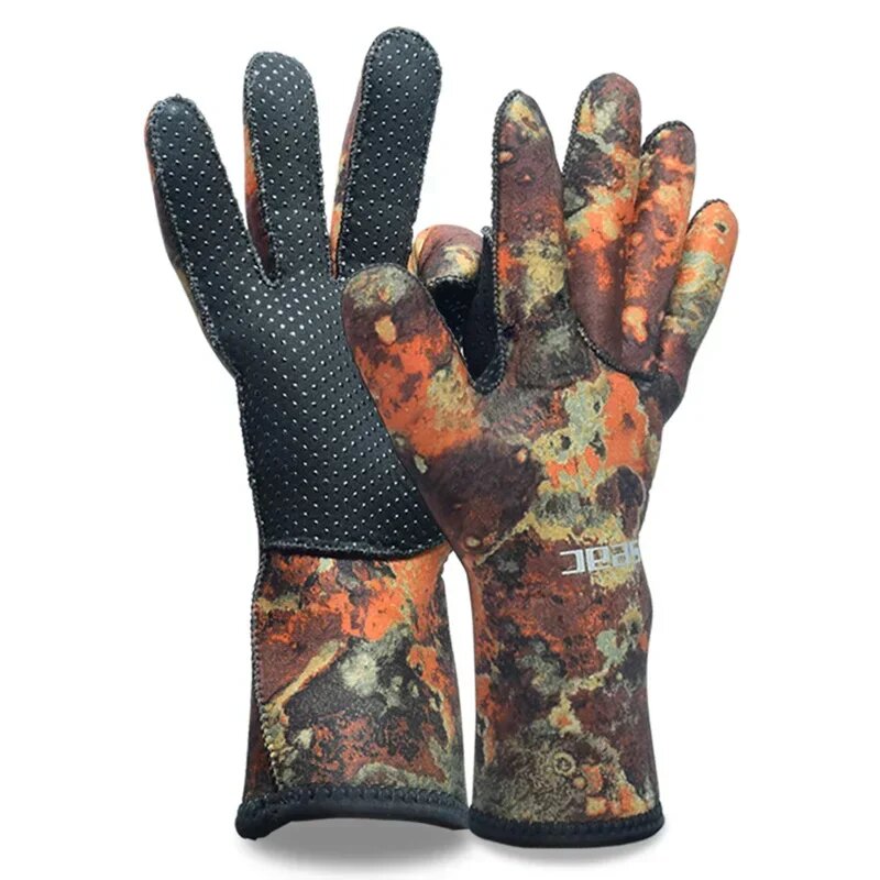 Неопреновые перчатки для дайвинга 3 мм черные 005 Camouflage, L