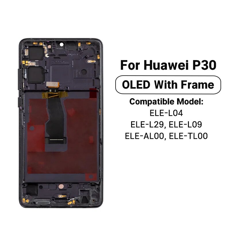 ЖК-дисплей AMOLED для Huawei P30, дисплей 100% дюйма, сенсорный экран, дигитайзер в сборе, дисплей для Huawei P30, ЖК-дисплей, телефон OLED With Frame