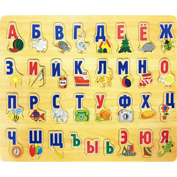 Пазлы деревянные KWELT "Алфавит", 35 элементов, размер 40*30 см