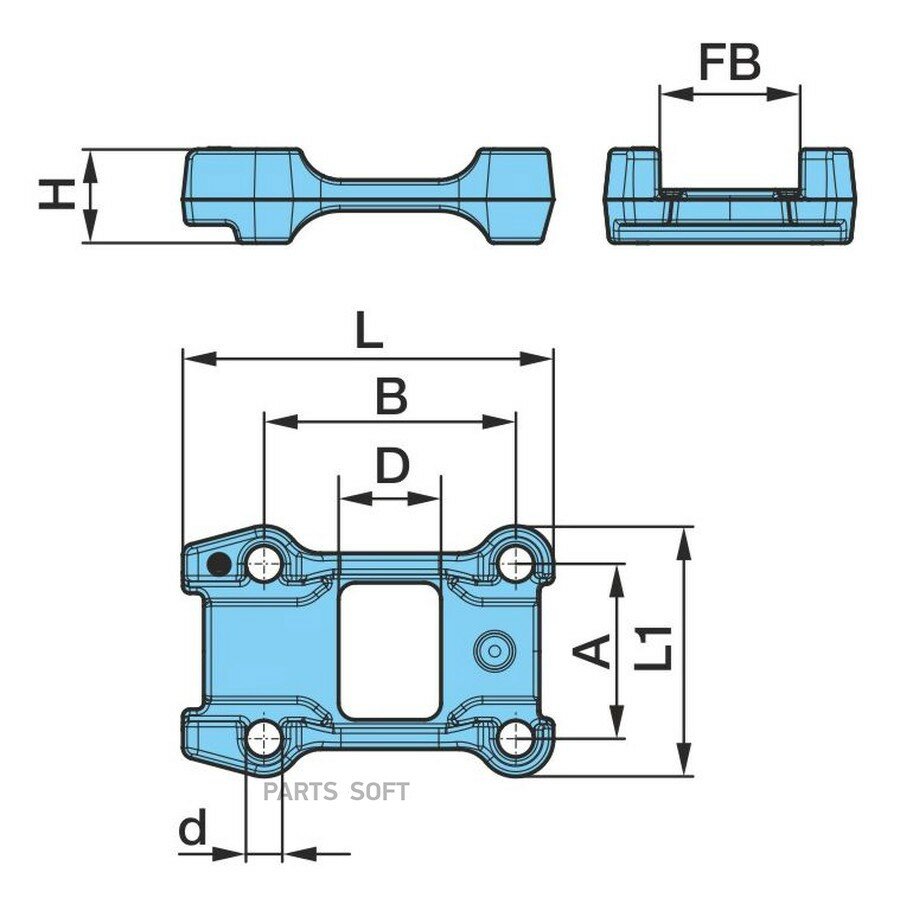 Кронштейн крепления рессоры! лев 4отв. под стремянку (150 балка)\BPW от официального дистрибьютора, BPW, артикул 0303211240