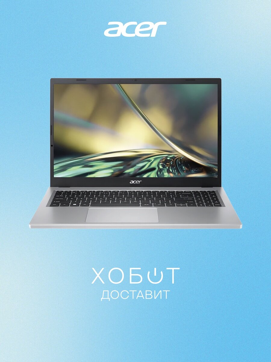 Ноутбук 15.6" IPS FHD Acer Aspire A315-24P-R6N2 silver (AMD Ryzen 5 7520U/16Gb/1Tb SSD/VGA int/noOS) (NX. KDEER.00M)