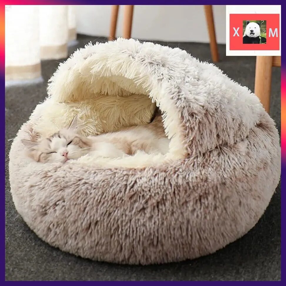 Эксклюзивный домик лежанка для сфинксов S 40 см с внутренним меховым покрытием