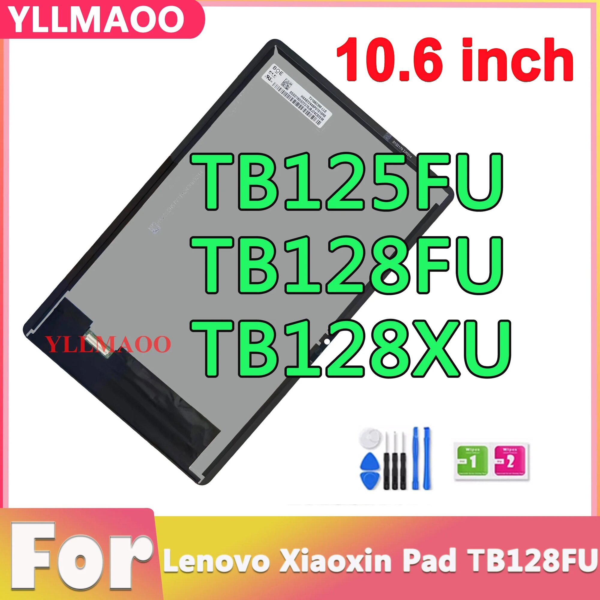 Планшетный ЖК-дисплей YLLMAOO для Lenovo Xiaoxin Pad 2022 Orig Black