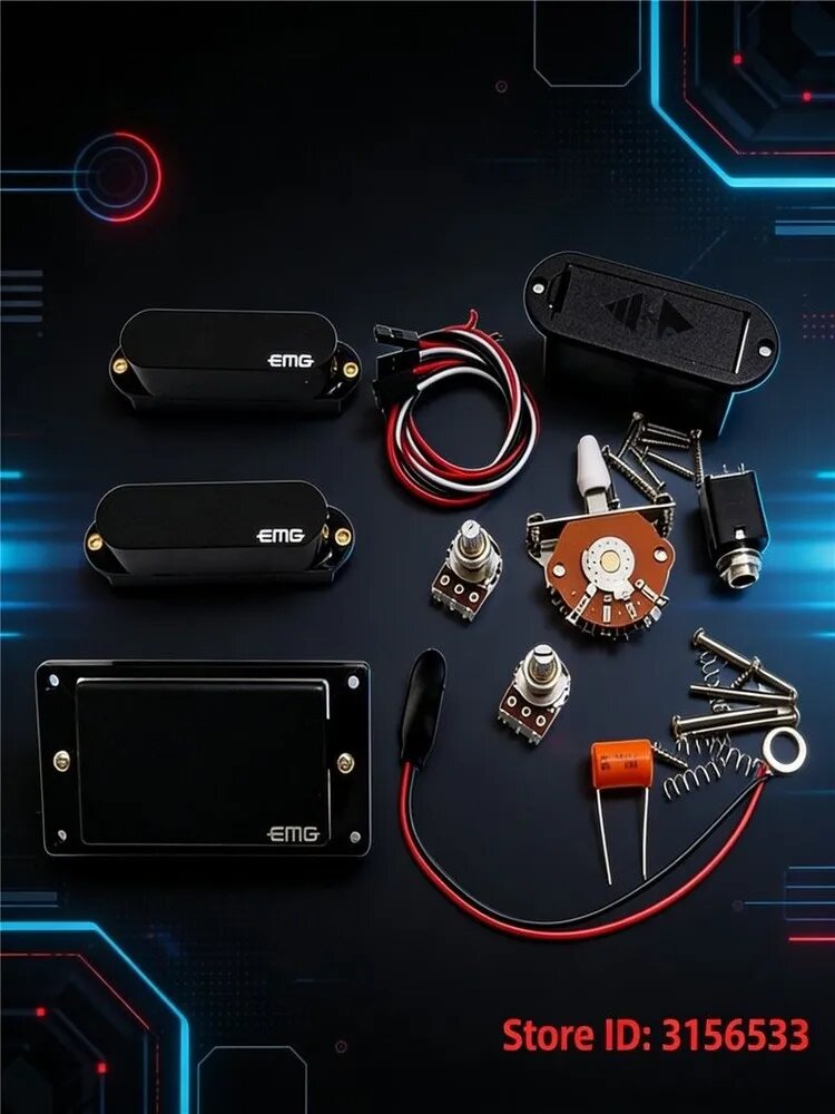Гитарные звукосниматели EMG Активные звукосниматели SSH Humbucker Аксессуары для потенциометра Черный
