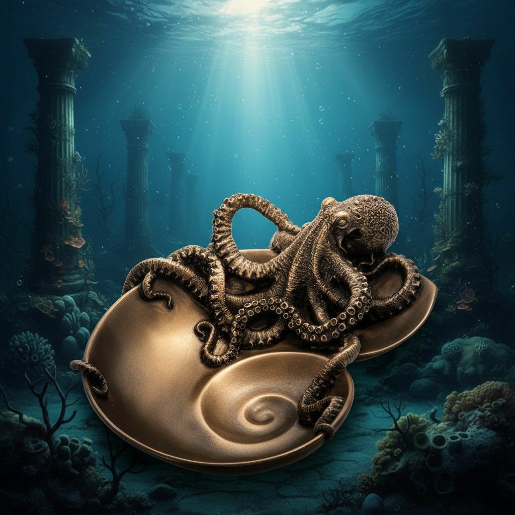 Фигура Осьминог на блюде A2143462