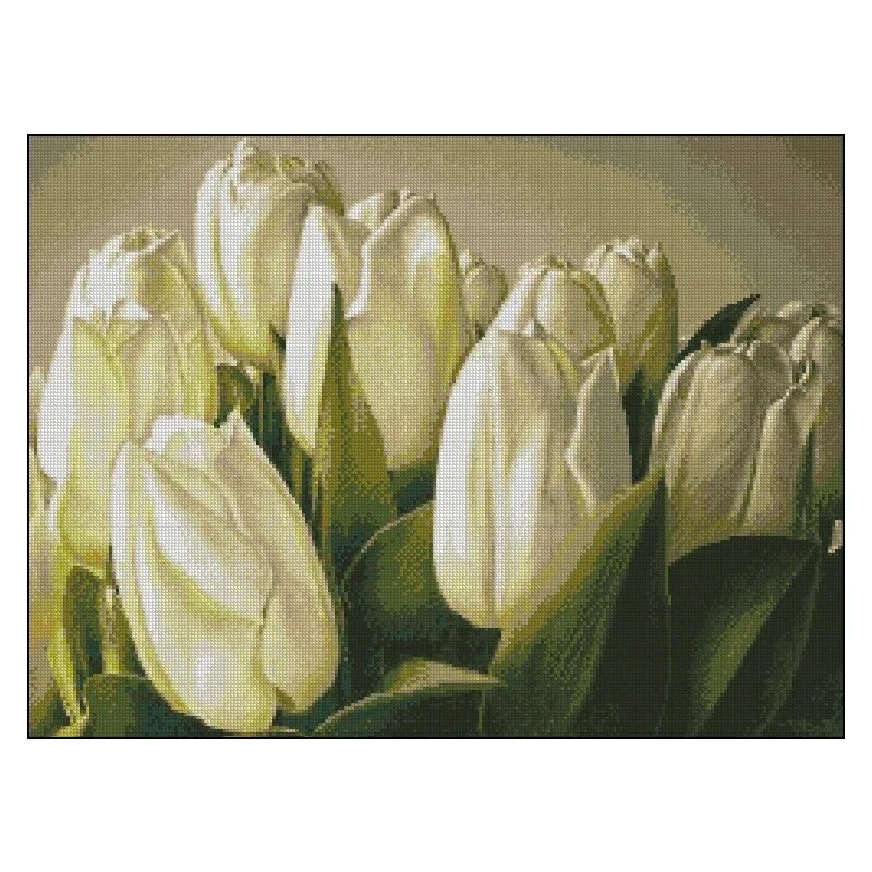 Аmishop набор для вышивки крестом тюльпан белый 11CT unprint canvas