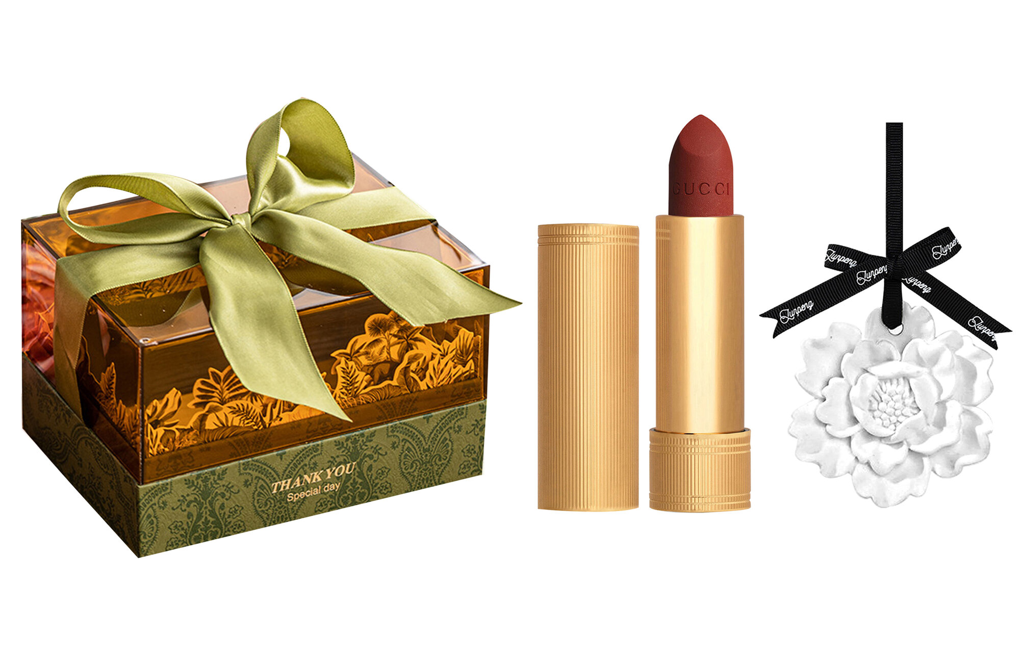 Помада женский GUCCI акриловый стиль Mori, в золотом тубе, мягкая матовая стойкая