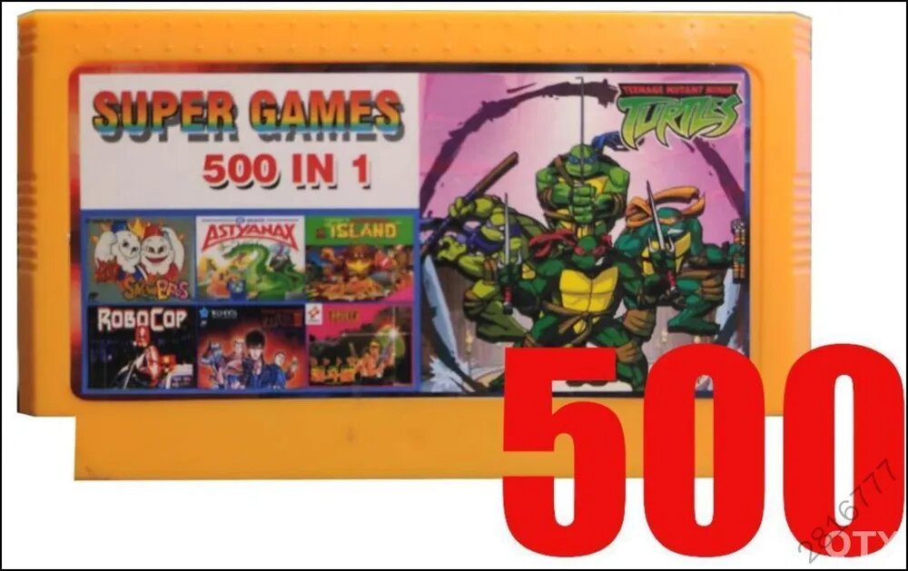 Игровой картридж для Dendy Super Games 500 in 1 Teenage Mutant Ninja Turtles Аркадные гонки