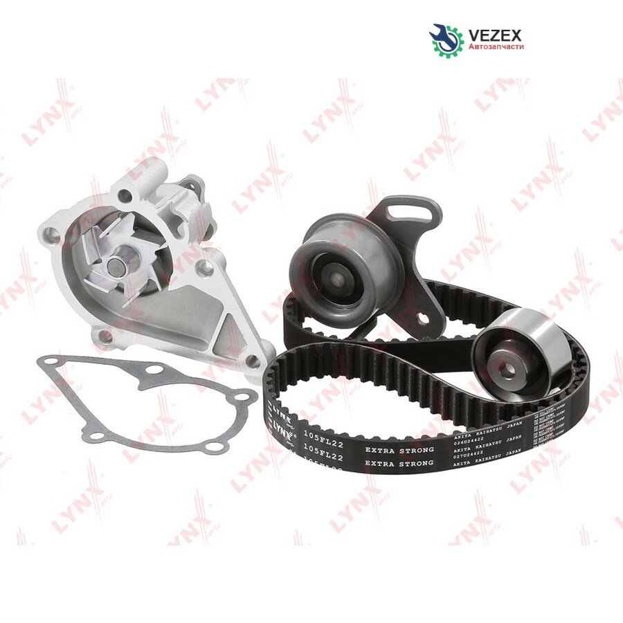 LYNXAUTO PW1225 Комплект ремня ГРМ с водяным насосом (усиленный ремень) HUYNDAI Accent(X3-MC) 1.4-1.6 95-10 / Elantra(XD) 1.6 00-06 / Getz 1.4-1.6 02>, KIA Cerato/Spectra(LD) 1.6 04> / Rio II 1.4-1.6 05>