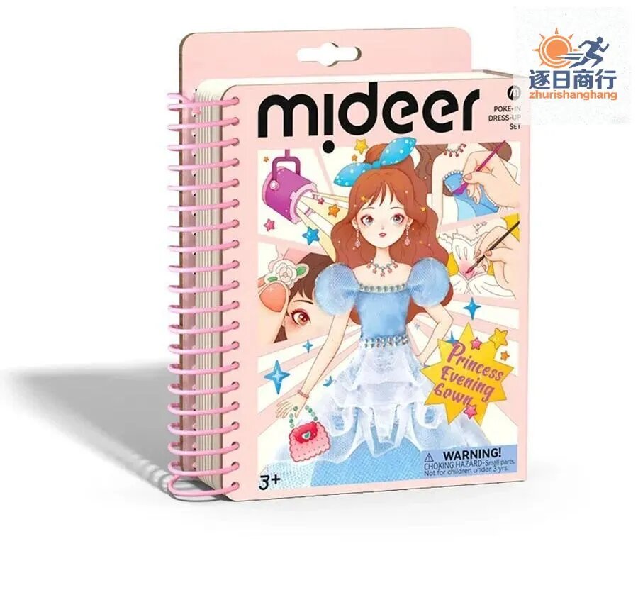 Творческий блокнот mideer для девочек с трафаретами и наклейками, 3+