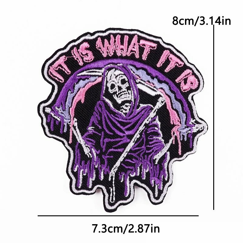 Нашивка "It Is What It Is" с черепом, 7.3x8 см, PE7993CT