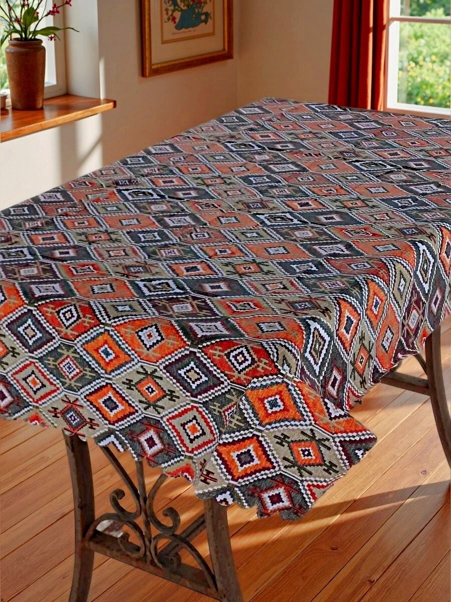 Скатерть на стол Клеенка на кухню 105х135 тканевая , водоотталкивающая , подарки на 8 марта , пасхальные украшения в дом